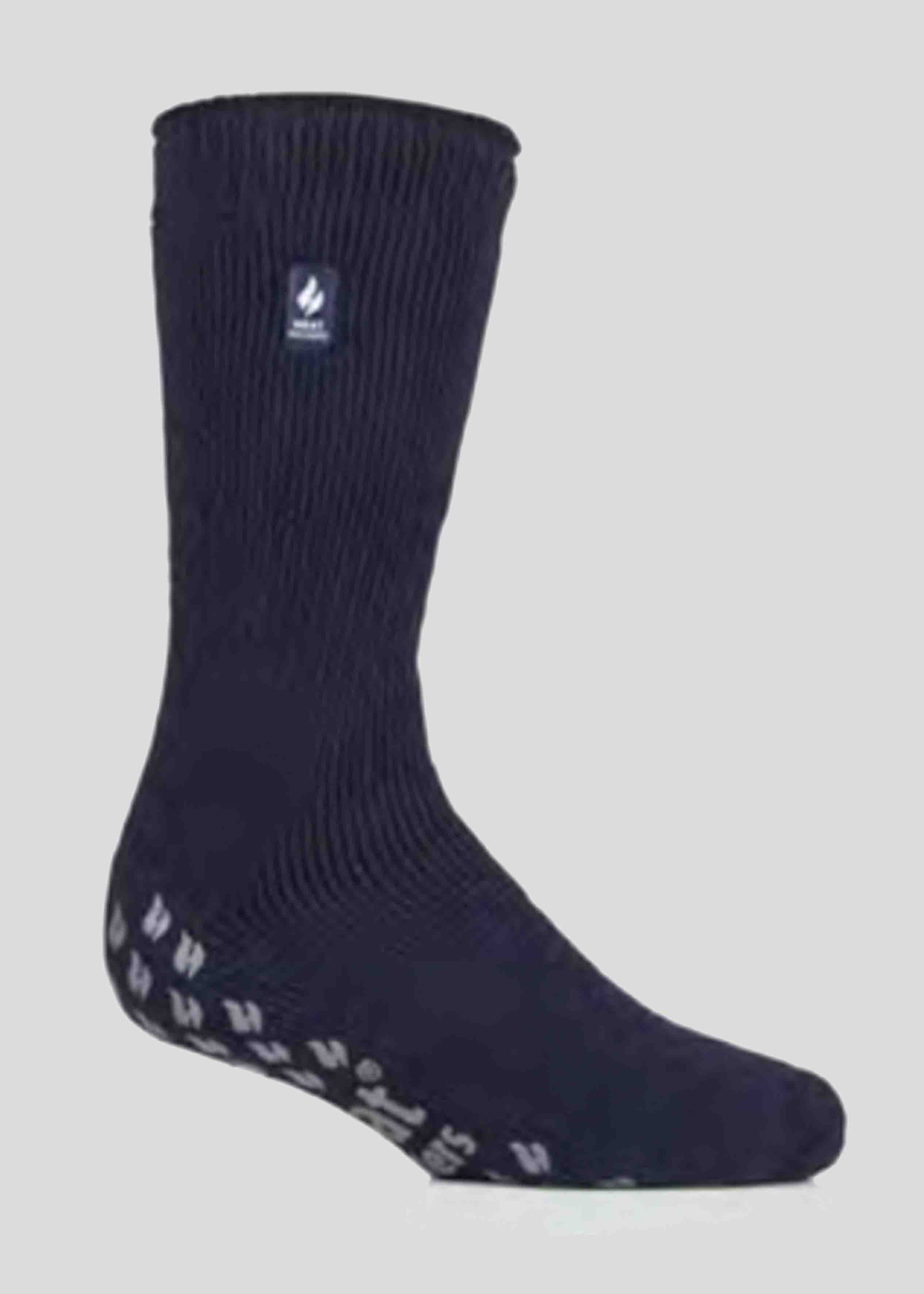 Adam Non-Slip Slipper Socks | Navy | Grip Sole | Mens Socks | The Able ...