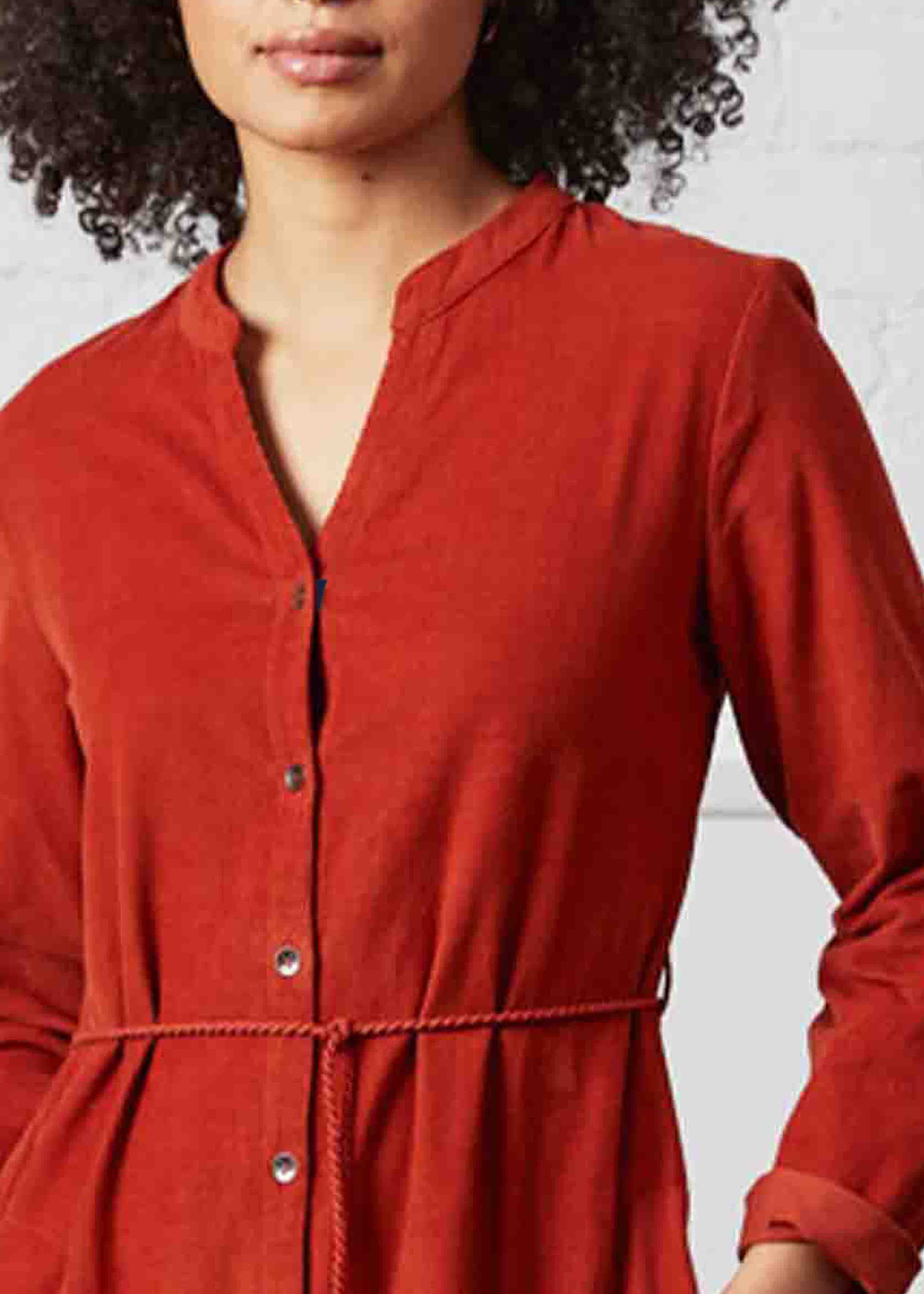 Carrie Cord Dress | VELCRO® Brand Fastening, Womens Shirt Dress, Orange ...