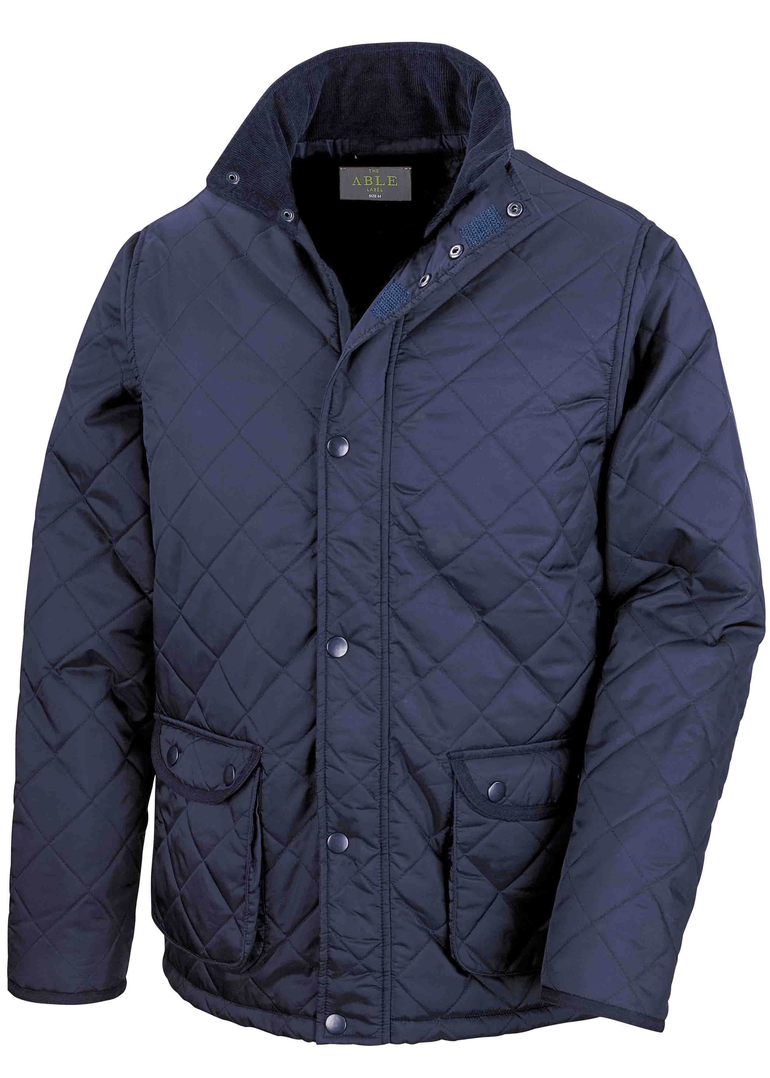 Daniel Dimond Quilted VELCRO® Brand Fastening Coat | Navy | The Able Label