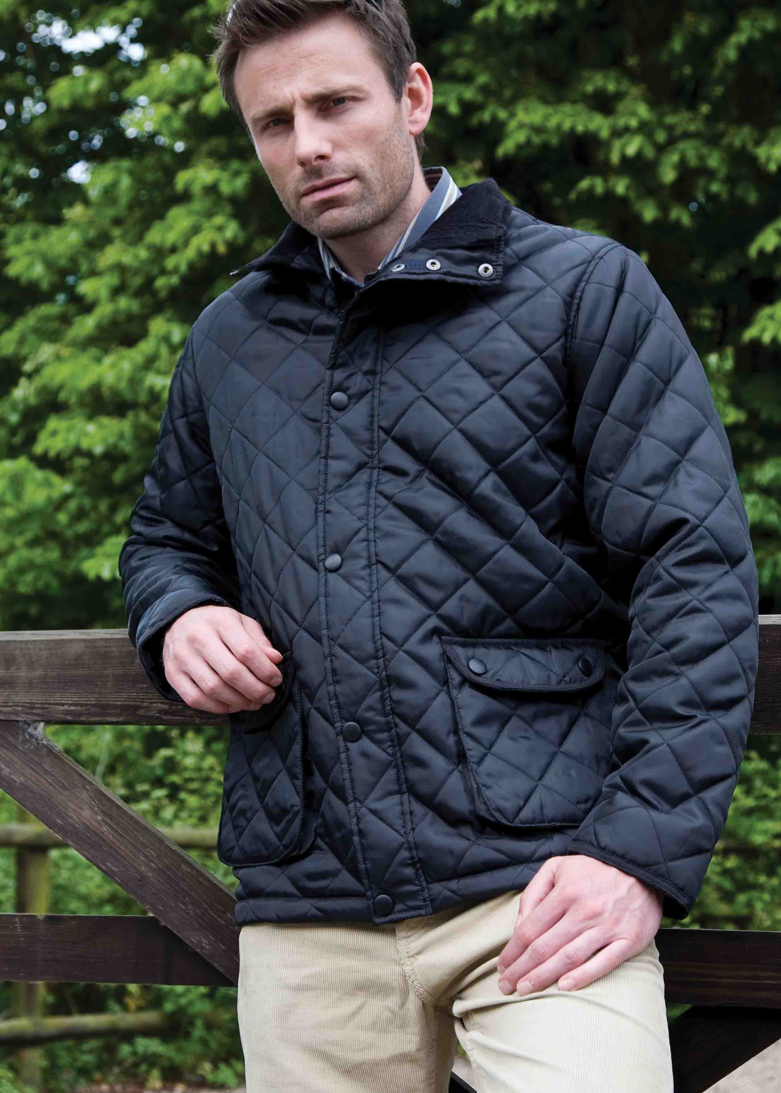 Daniel Dimond Quilted VELCRO® Brand Fastening Coat | Navy | The Able Label