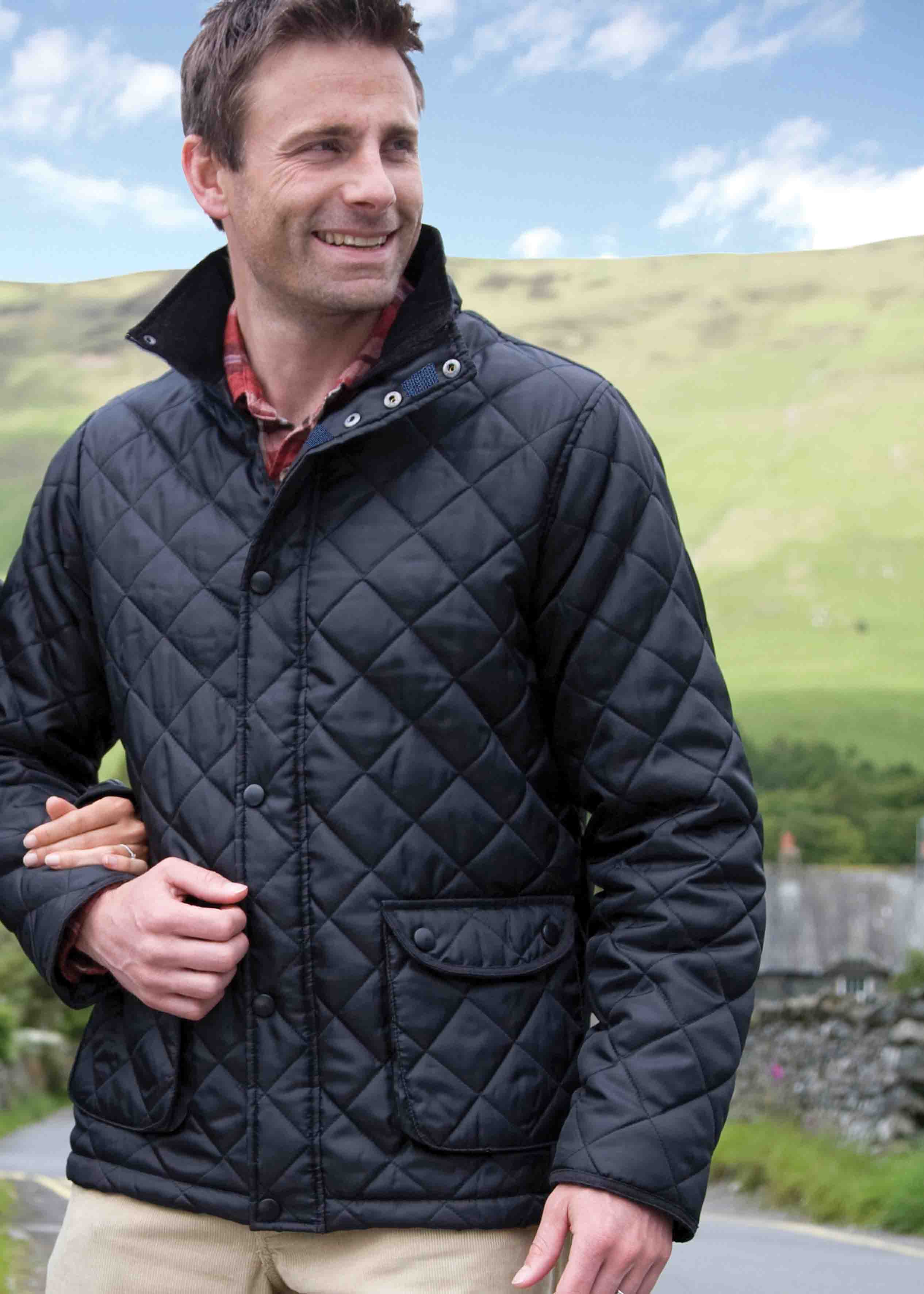 Daniel Dimond Quilted VELCRO® Brand Fastening Coat | Navy | The Able Label
