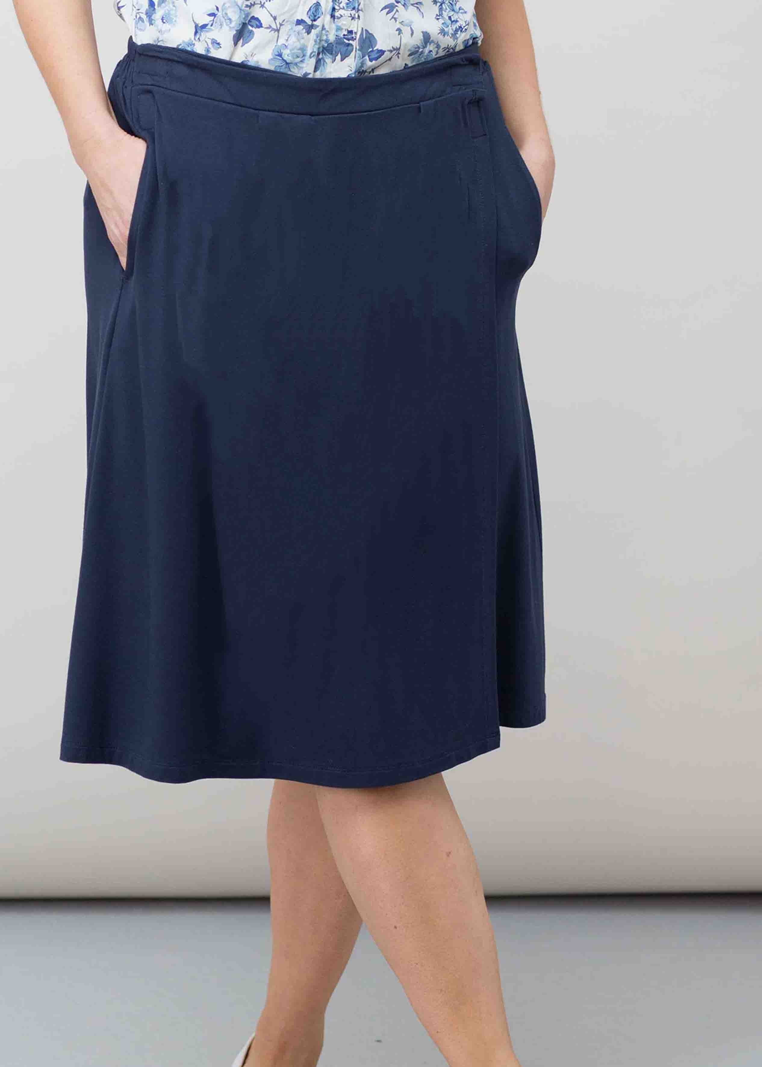 Darcy Below Knee Scuba Crepe VELCRO® Brand Fastening Wrap Skirt | The ...