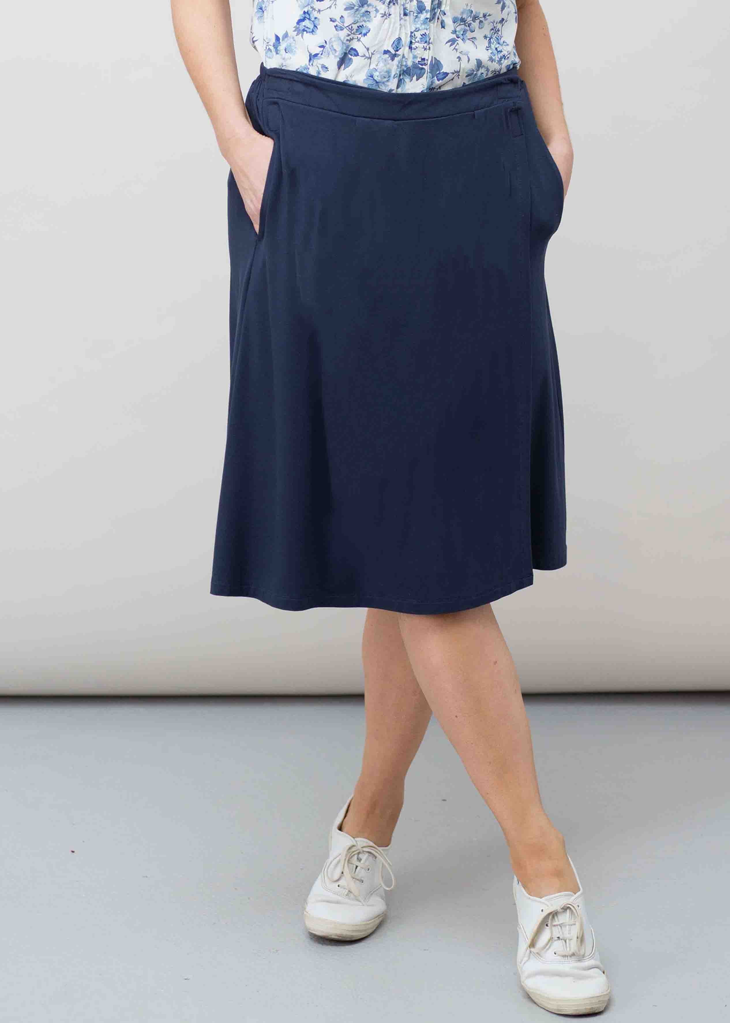 Darcy Below Knee Scuba Crepe VELCRO® Brand Fastening Wrap Skirt | The ...