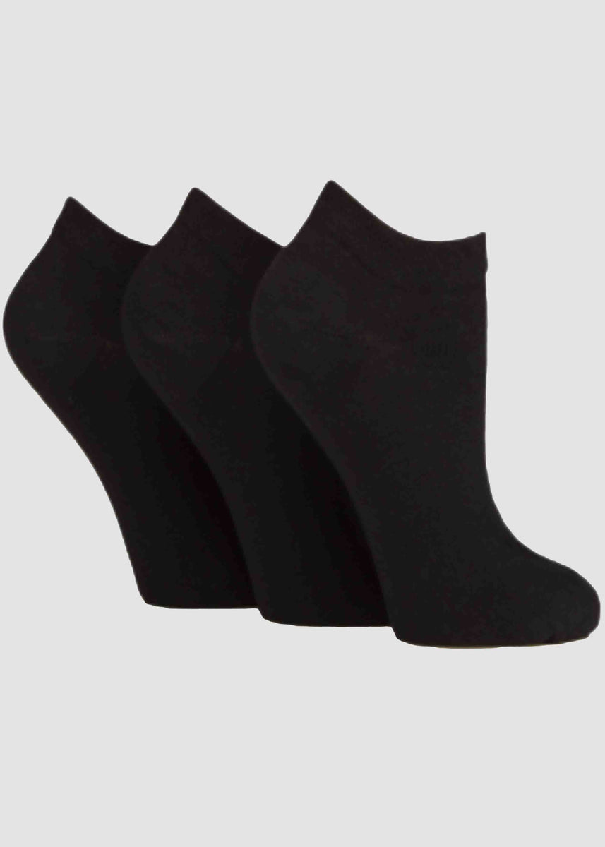 Diabetic Mens Trainer Socks | 3 Pair Pack | Black | The Able Label