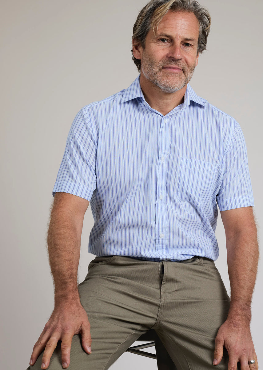 Hal Short Sleeve | Stripe | Casual | VELCRO® Brand Fastening Shirt ...