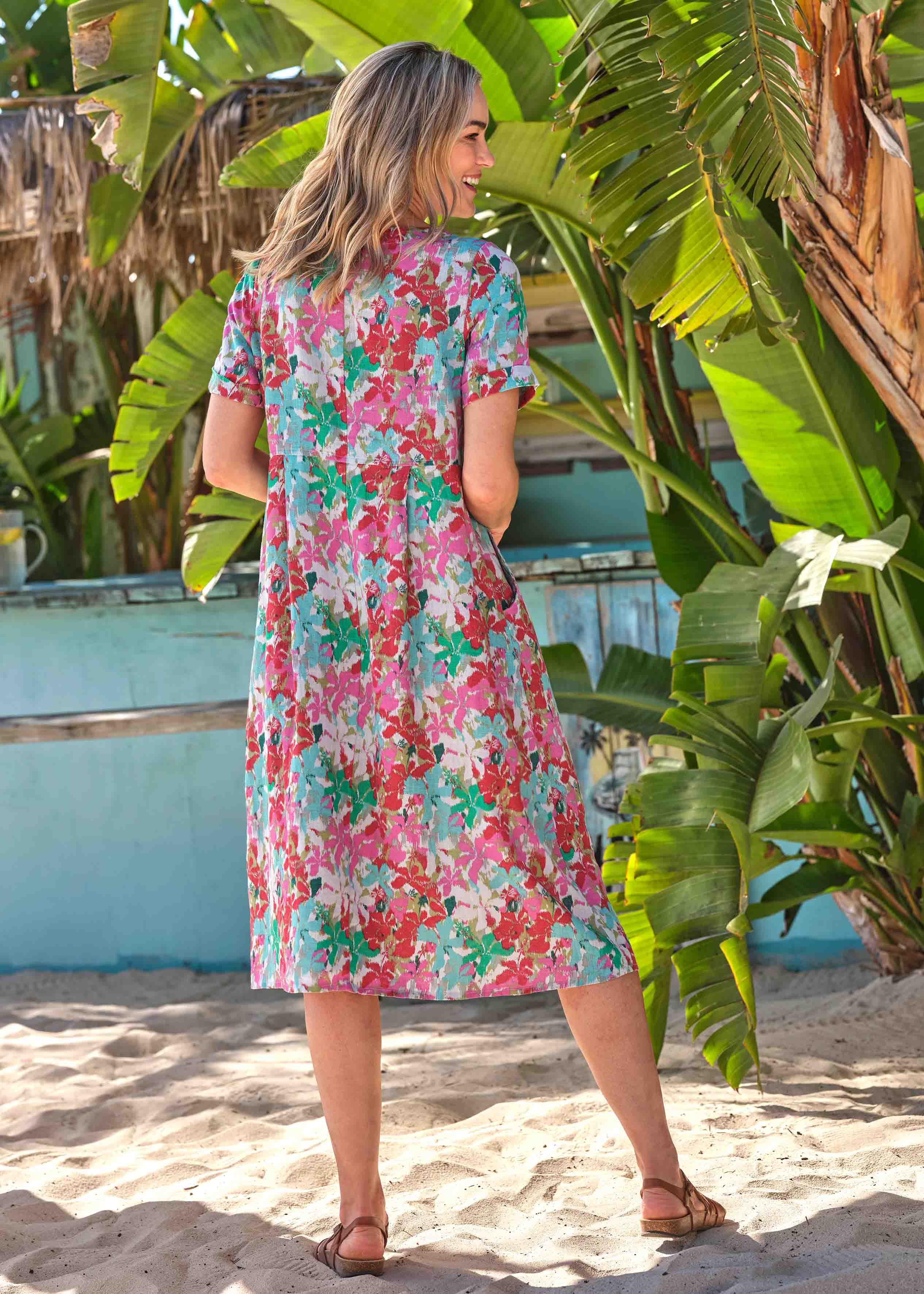 Lyra Linen Dress | VELCRO® Brand Fastening | Womens Midi Dress | The ...