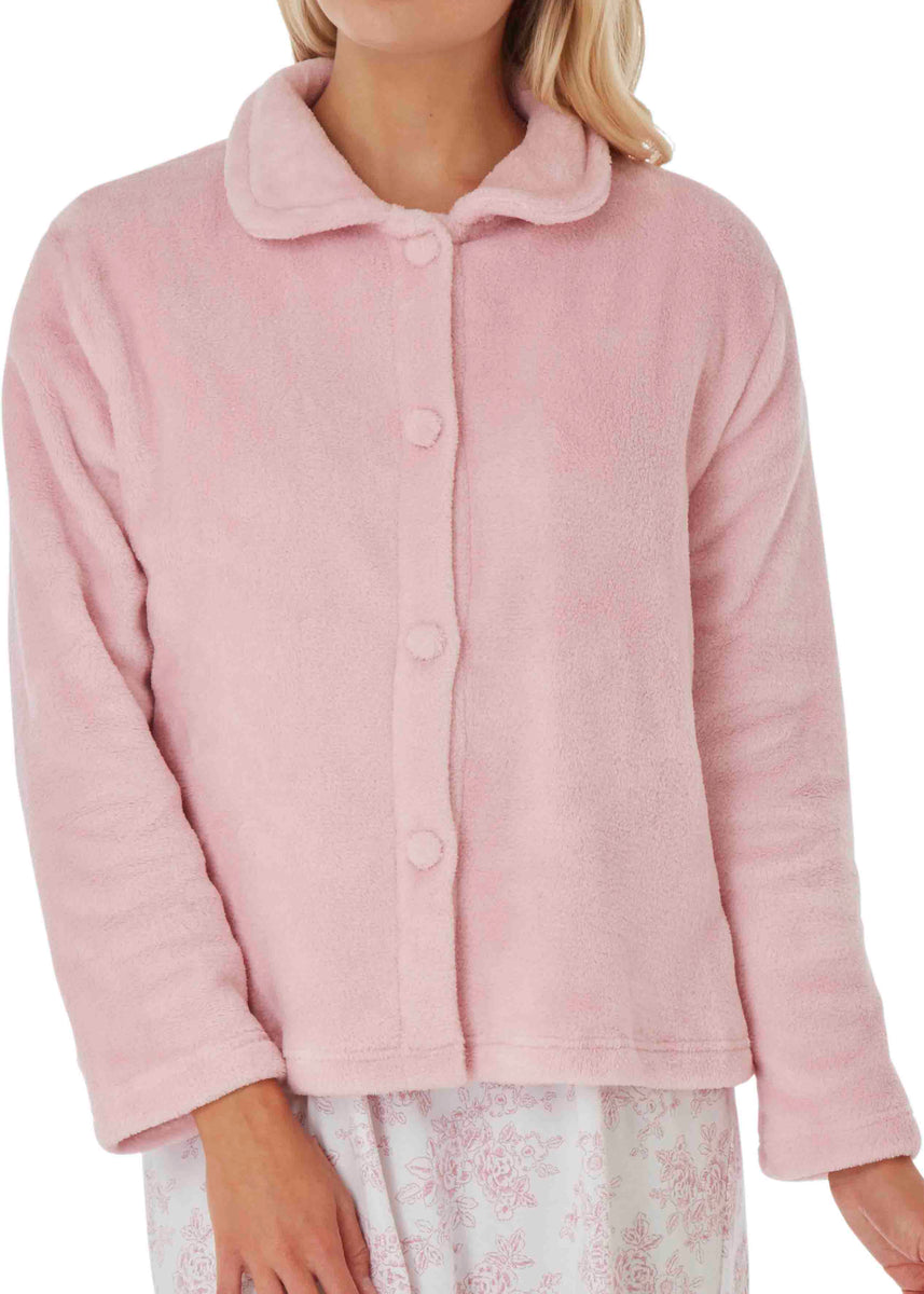 Mavis Fleece Indoor VELCRO® Brand Fastening Jacket | Pink | Indoor ...