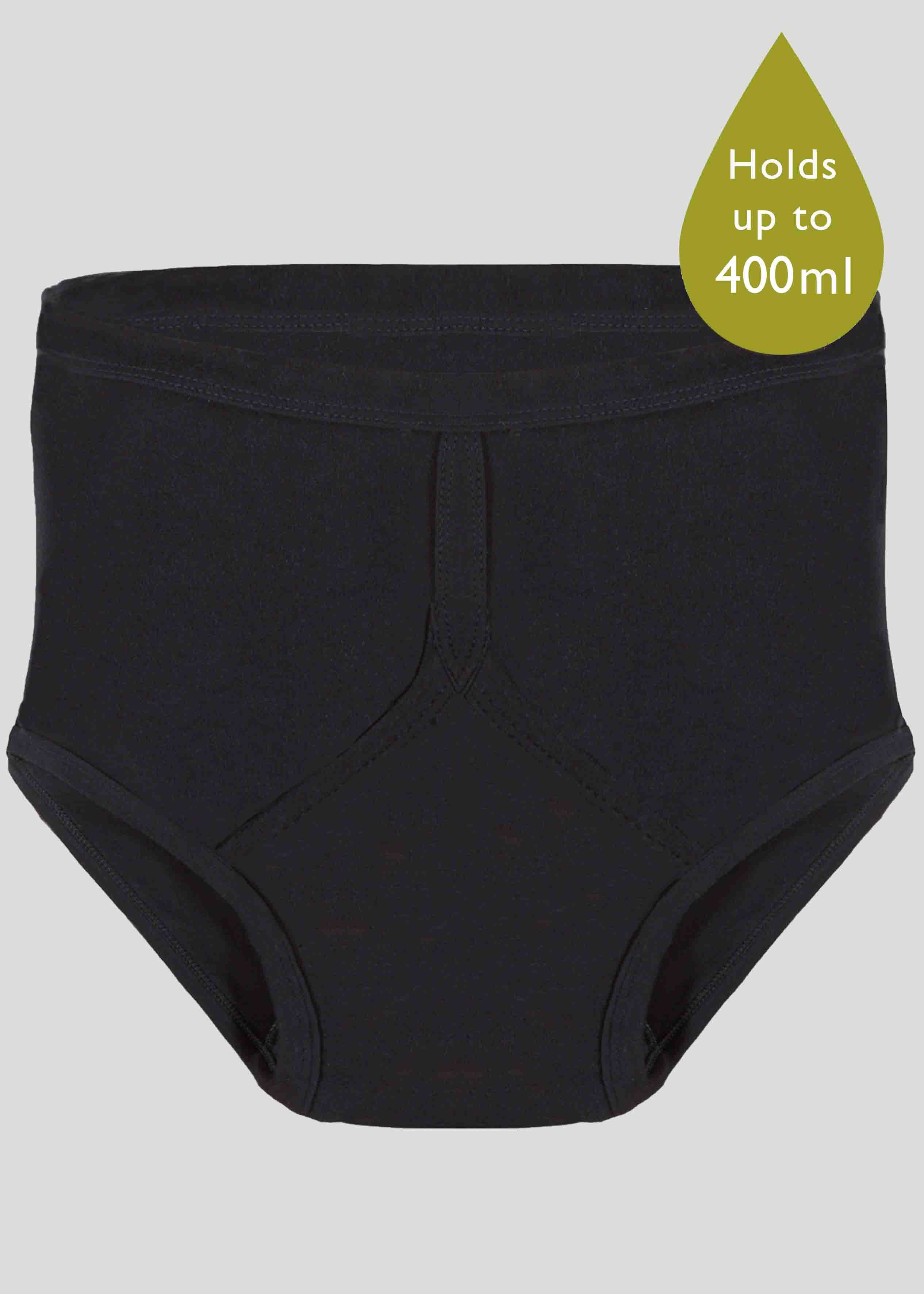 Washable Incontinence Underwear | Y Front Brief | Trunk | Black | The ...