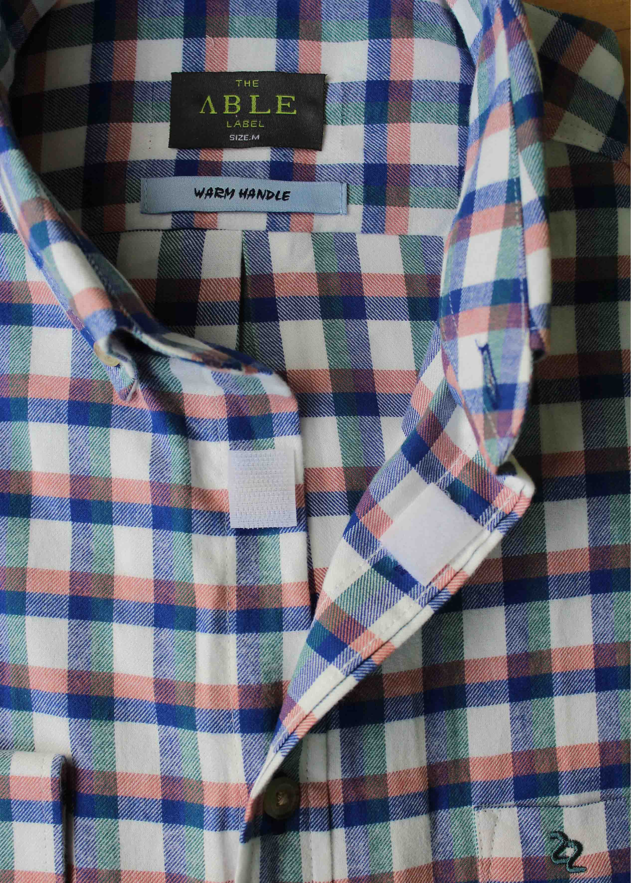 Mens Cotton Shirt | Long Sleeve, Peacock Blue | Michael | The Able Label