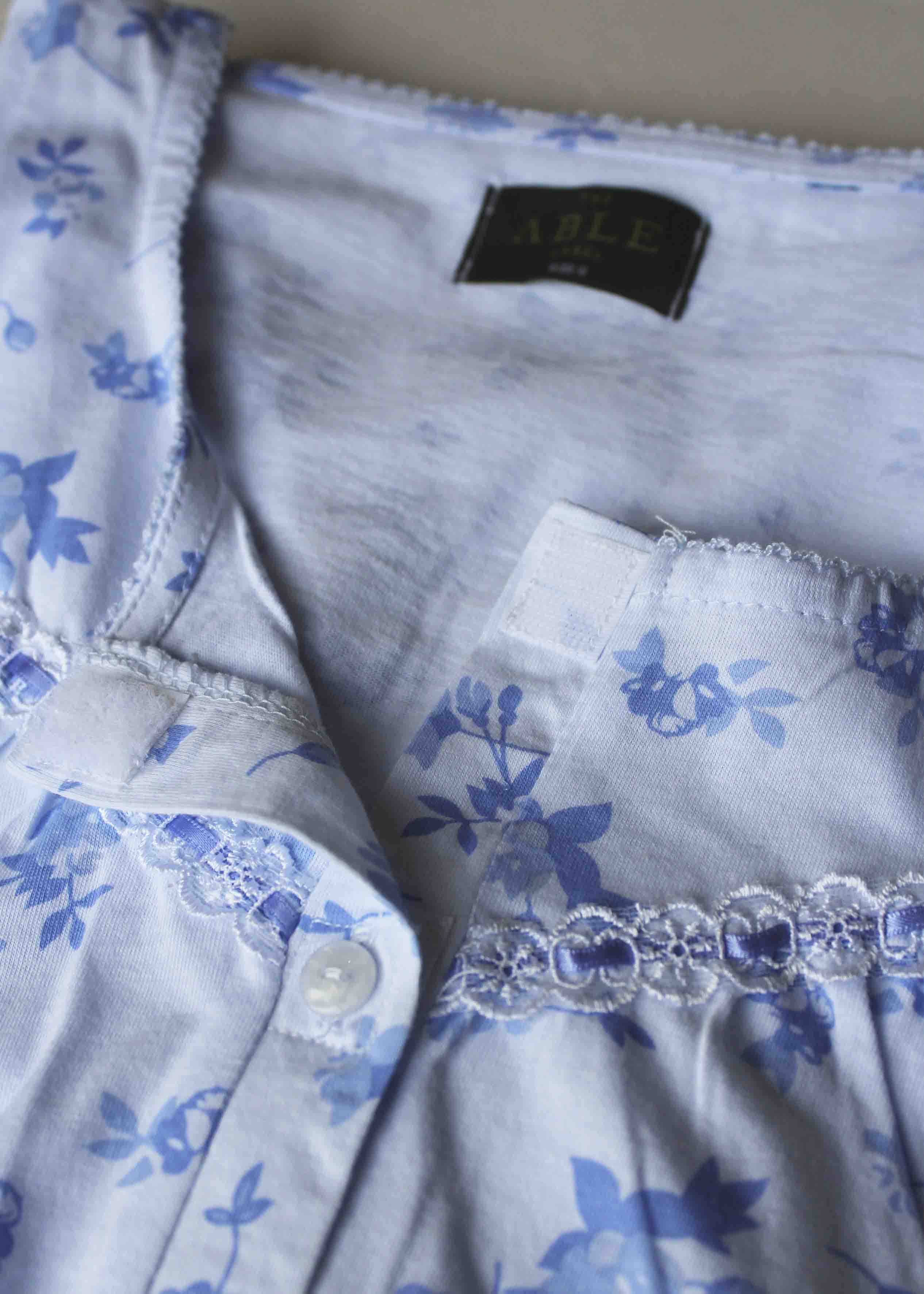 Piper Pure Cotton Long Sleeve PJ Set | Blue | Front Opening | The Able ...